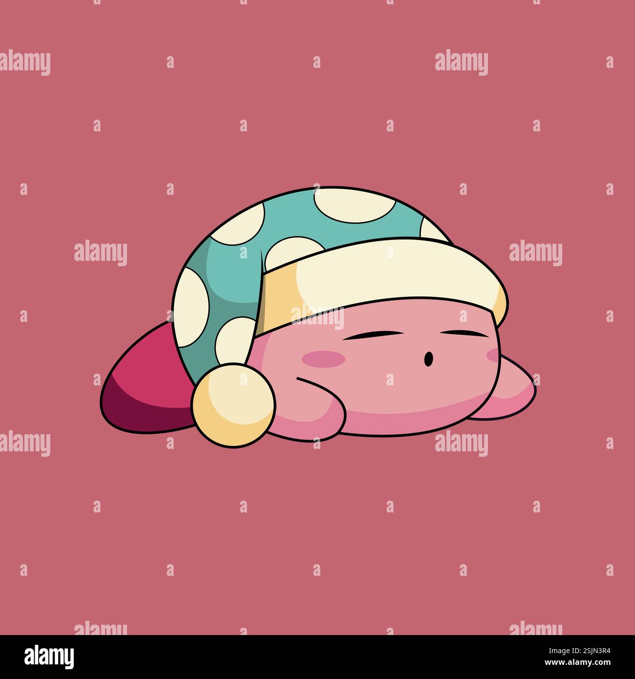 A cute 2D Game Character - Kirby Stock Vector Image & Art - Alamy