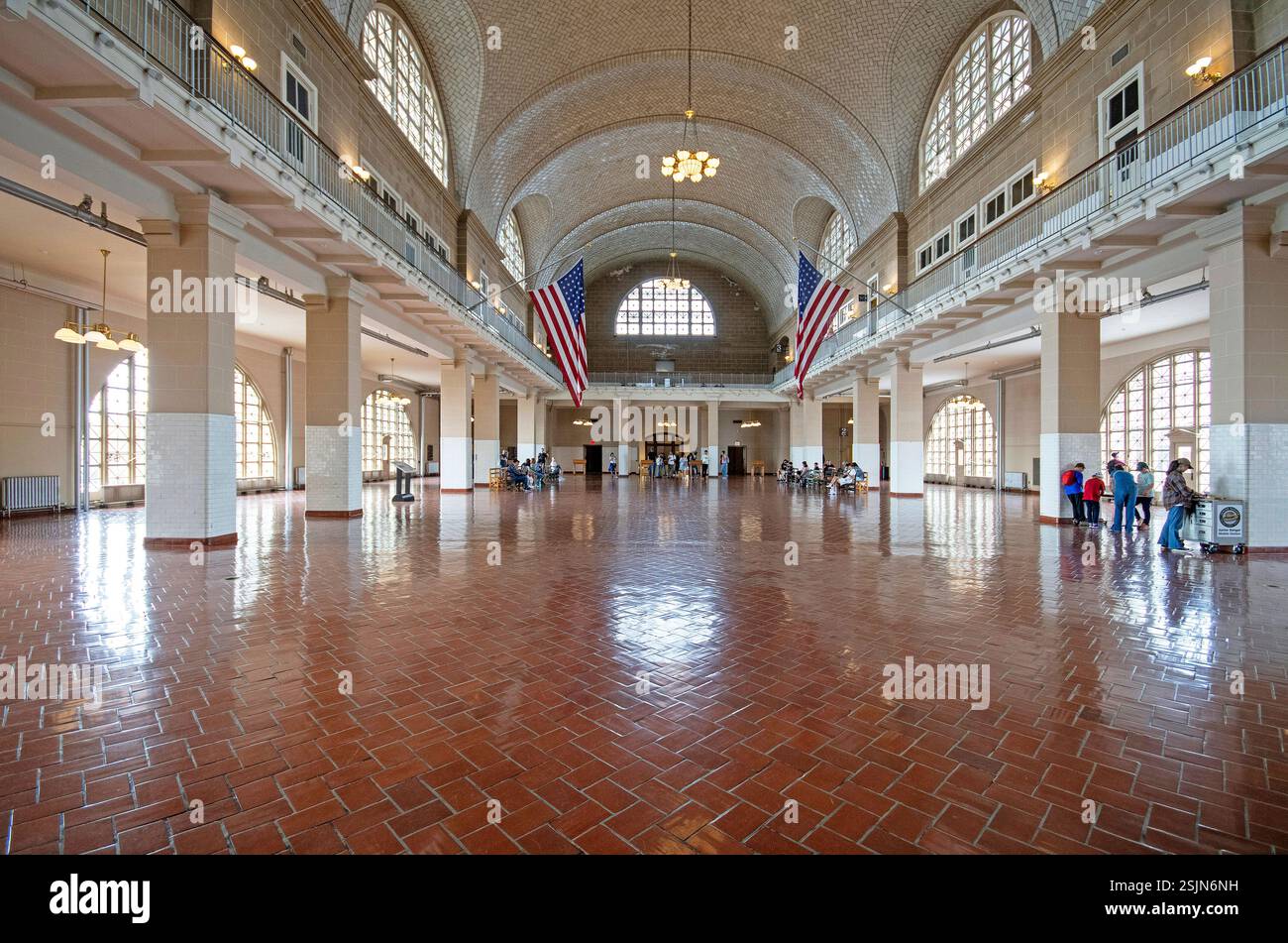 The Registry Room in Ellis Island National Museum of Immigration, Ellis ...