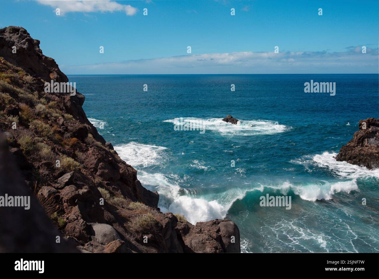 Sea view with rocks Stock Photo - Alamy