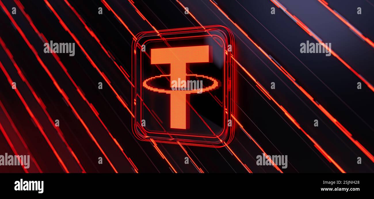 Tether USDT symbol. Currency sign, icon. Money. Exchange rate display ...