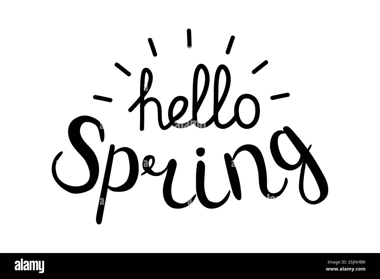 Hello Spring hand written lettering vector illustration Stock Vector ...