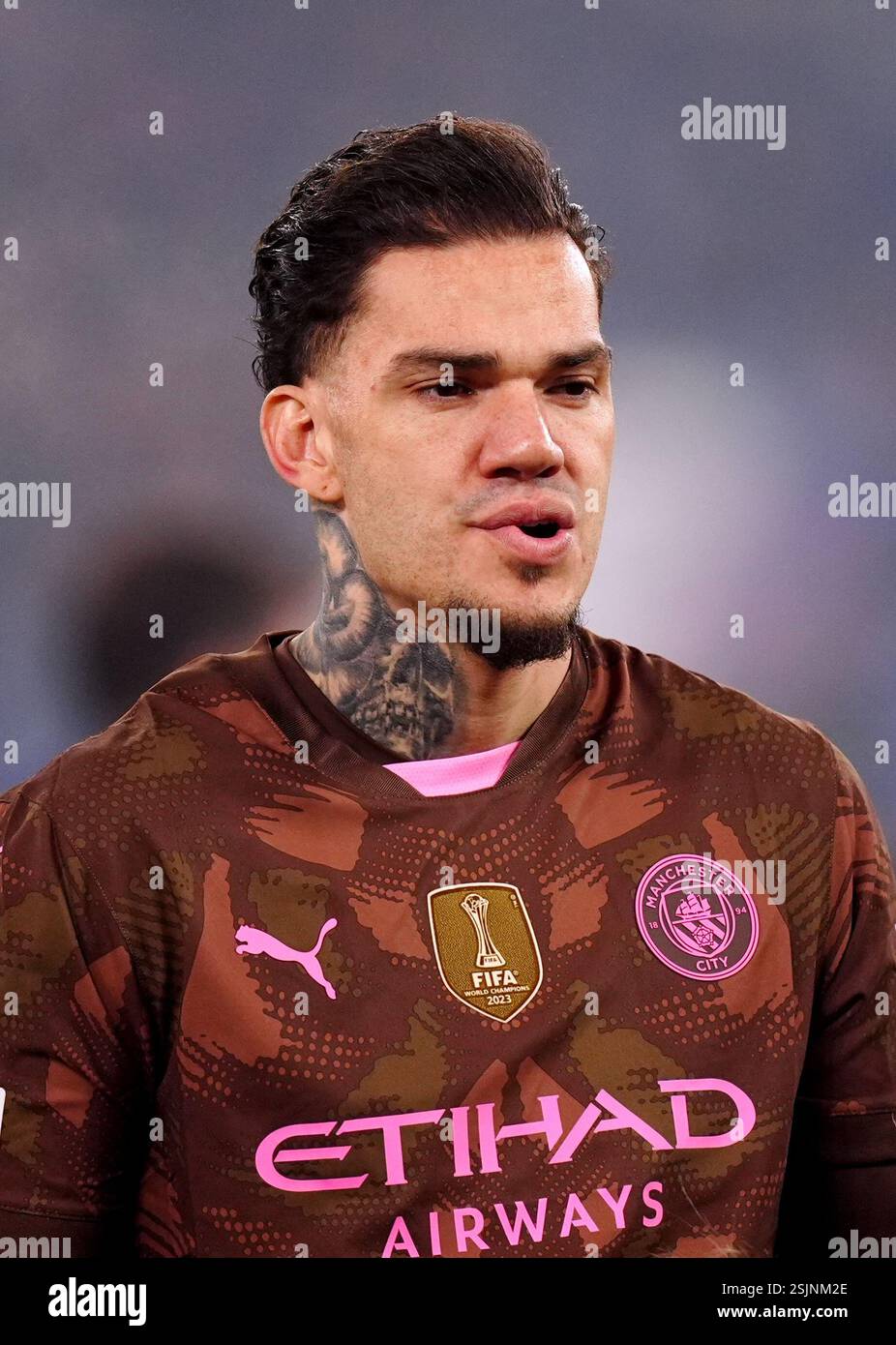 Manchester City goalkeeper Ederson during the UEFA Champions League ...