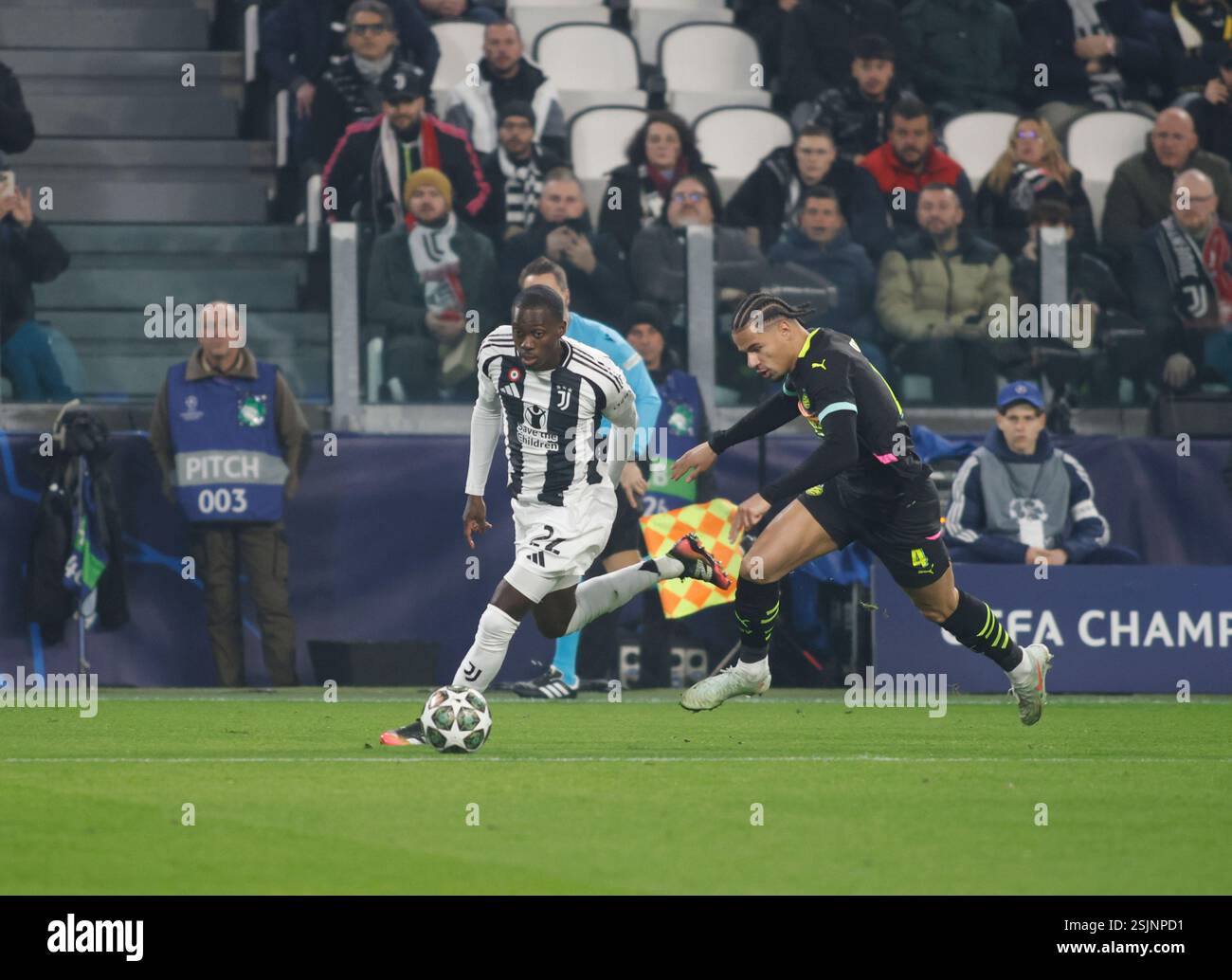 Turin, Italy. 11th Feb, 2025. Timothy Weah of Juventus FC and Armando ...