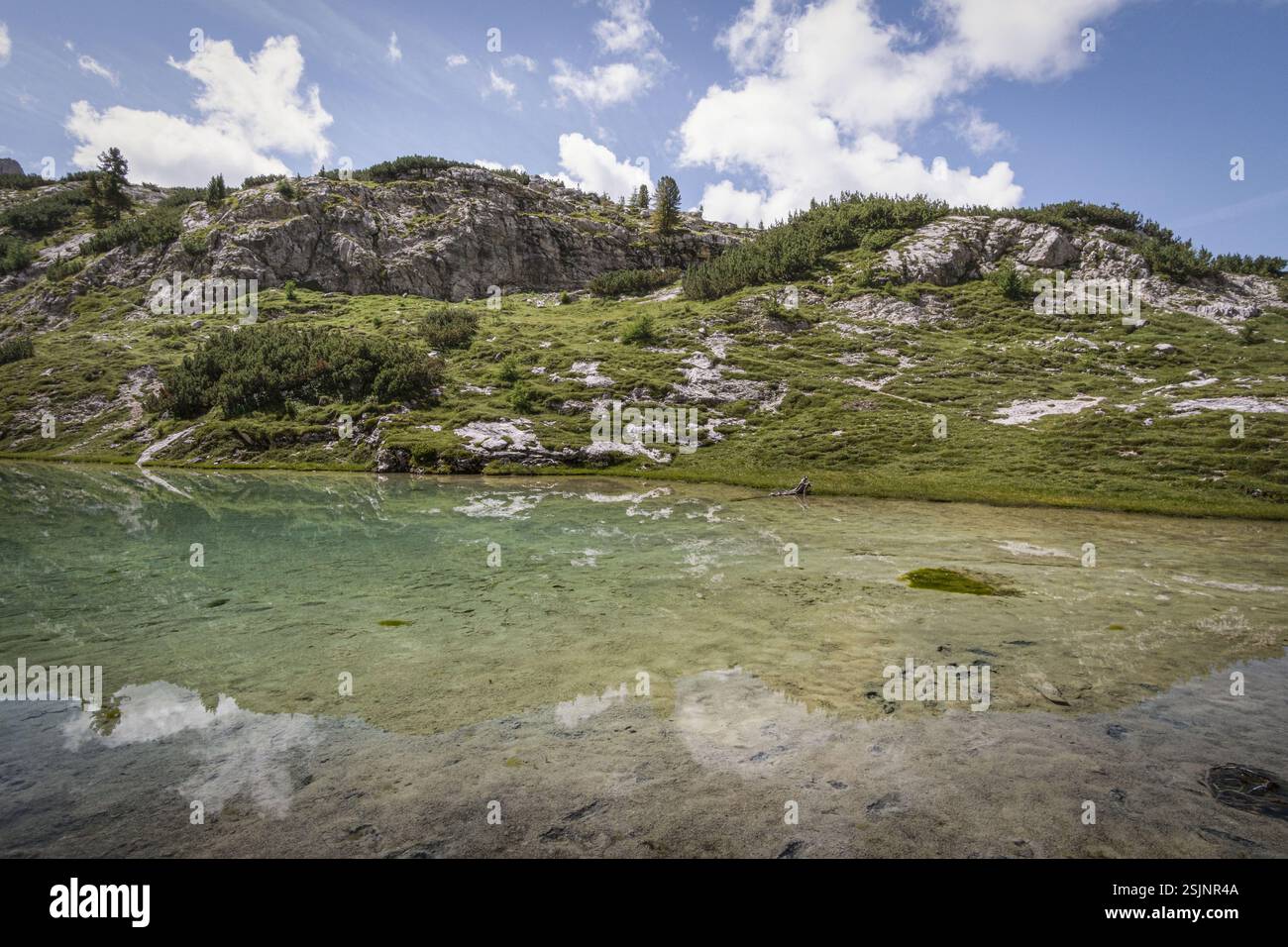 Small alpine lake with perfect reflections Stock Photo - Alamy