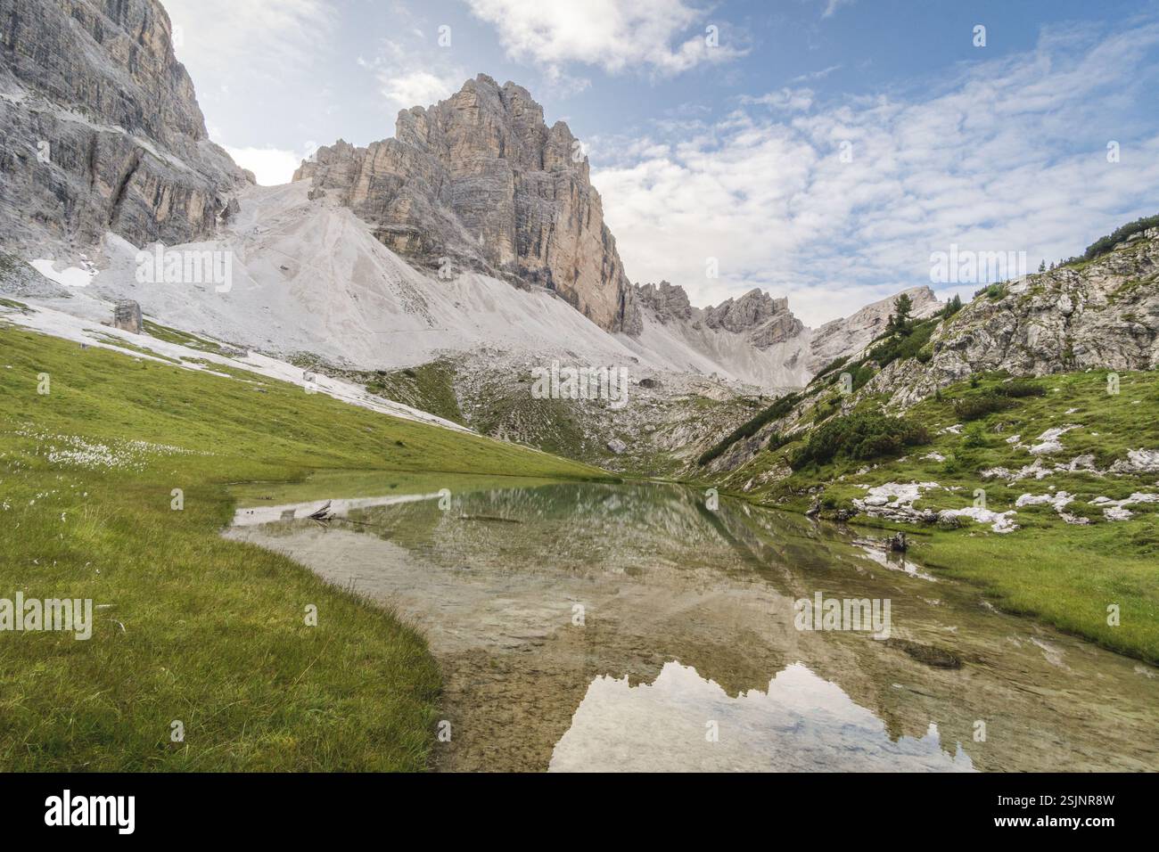 Small alpine lake with perfect reflections Stock Photo - Alamy