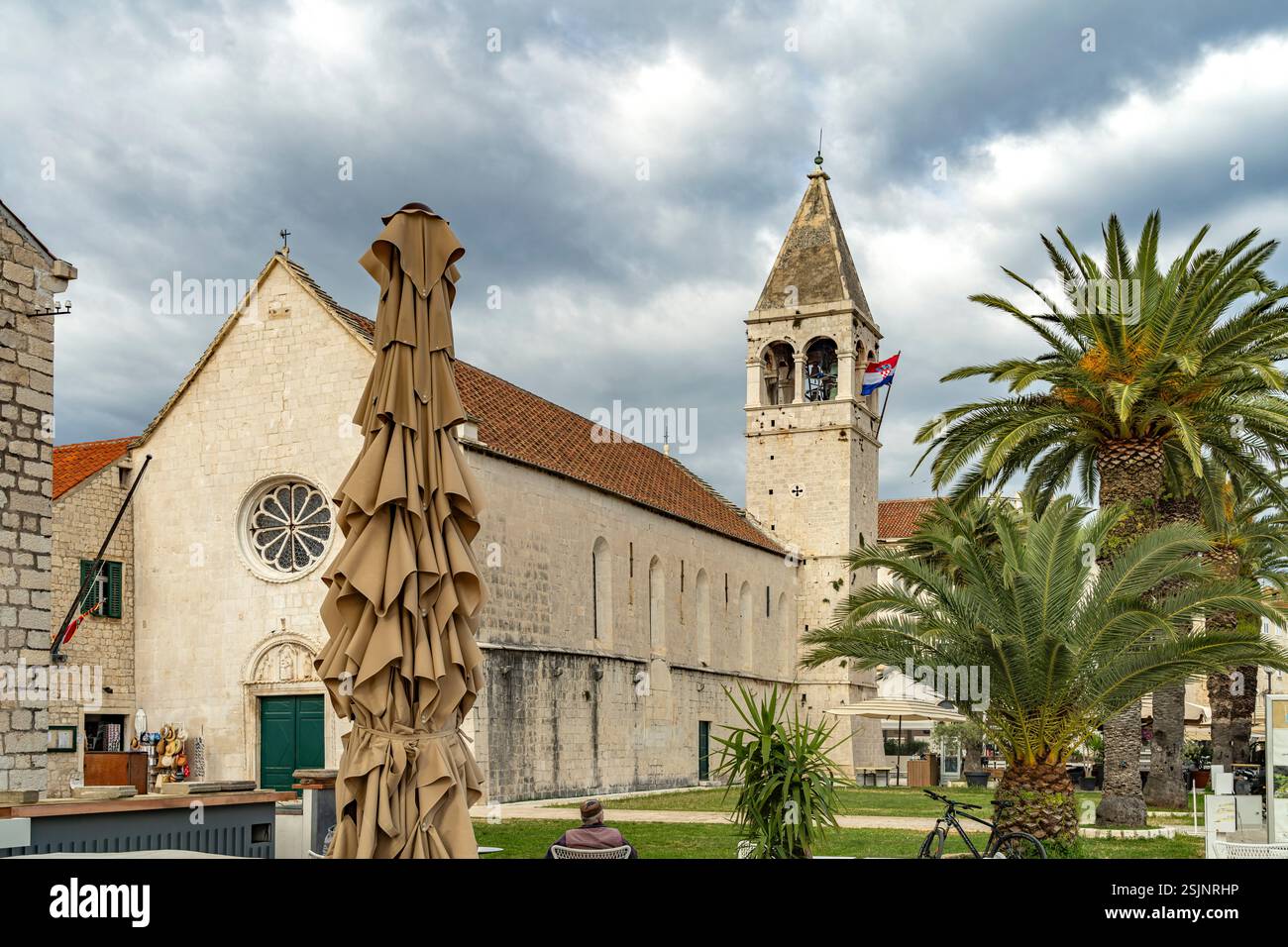 Church and monastery of St. Dominic on the Riva Promenade in Trogir ...