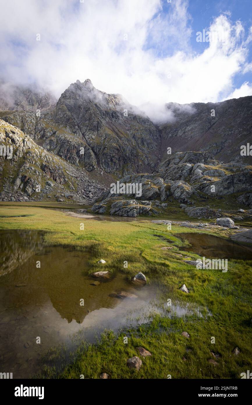 Small alpine lake with perfect reflections Stock Photo - Alamy