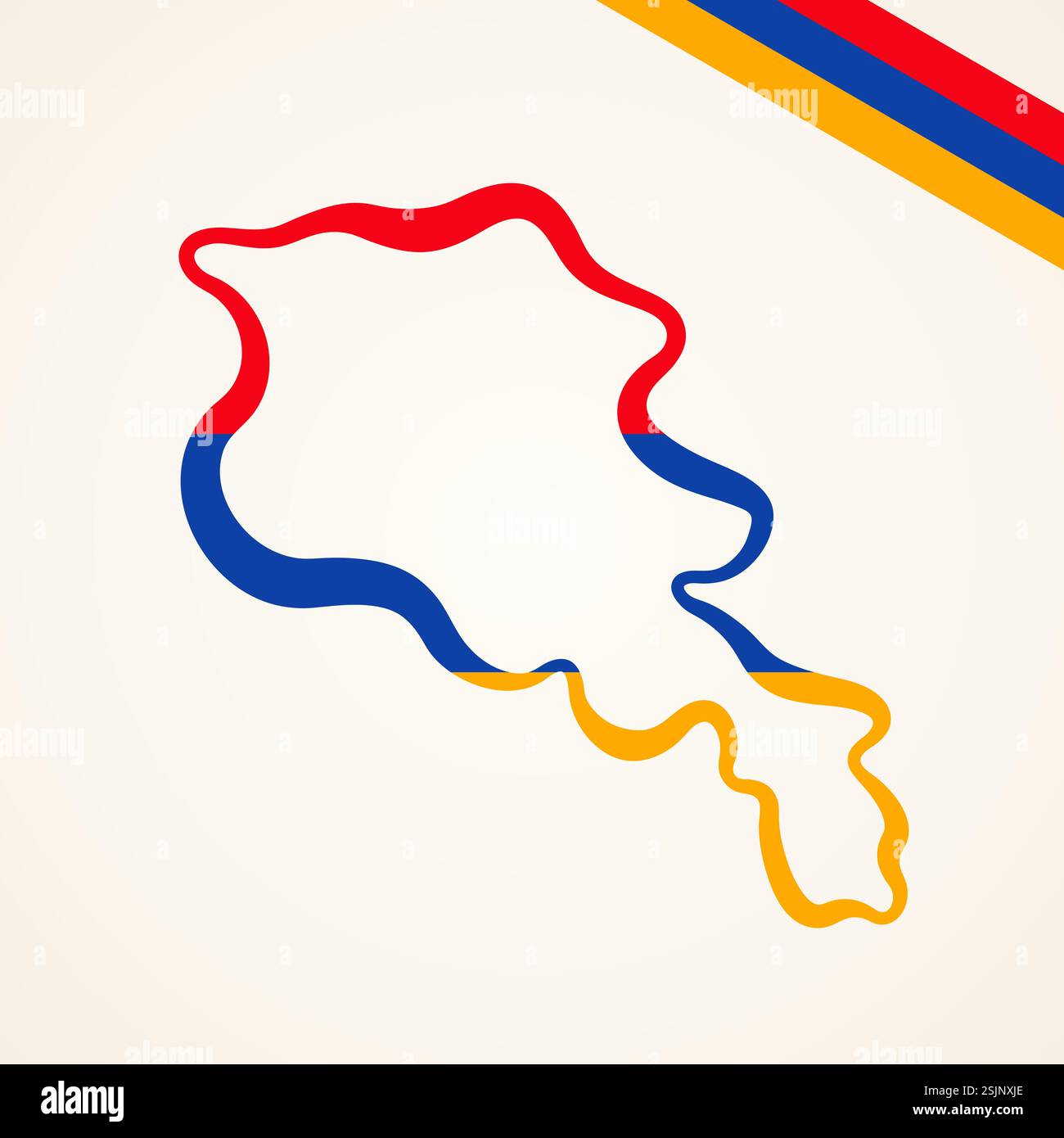 Outline map of Armenia marked in colors from the flag Stock Vector ...