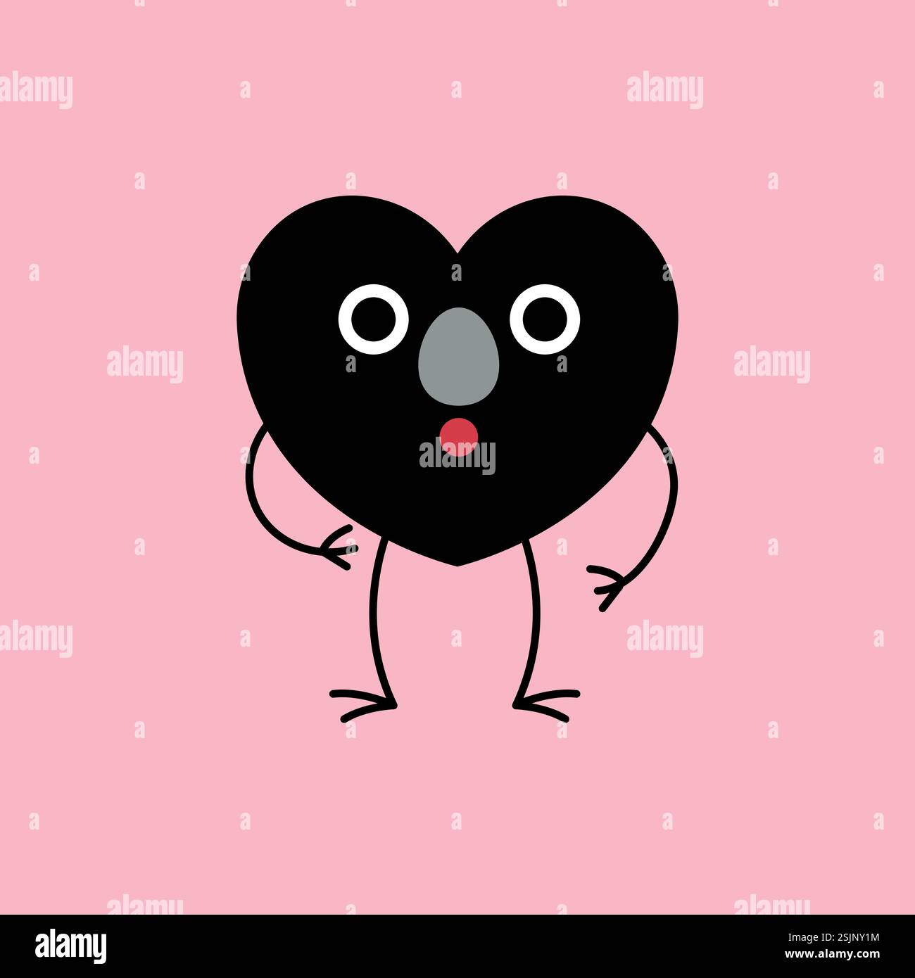 Illustration happy heart character Stock Vector Images - Alamy