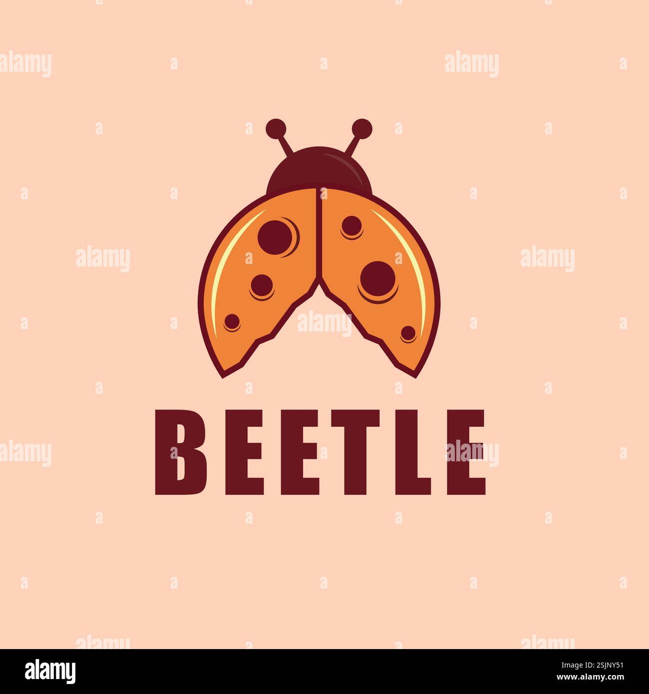 Orange isolated ladybug vector illustration Stock Vector Image & Art ...