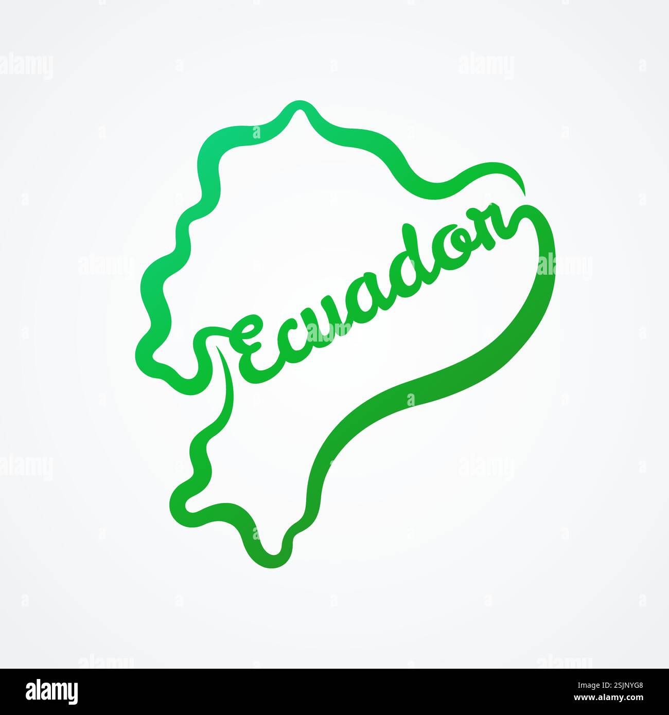 Map of Ecuador - shape and name in one line Stock Vector Image & Art ...