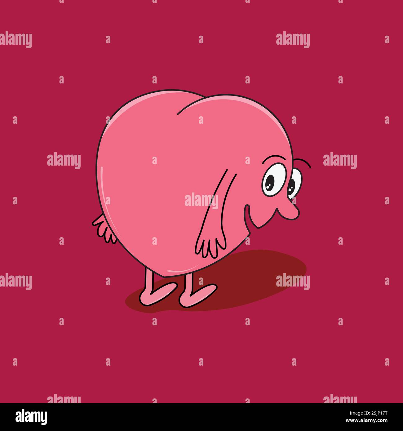 Cute heart walking looking back Stock Vector Image & Art - Alamy