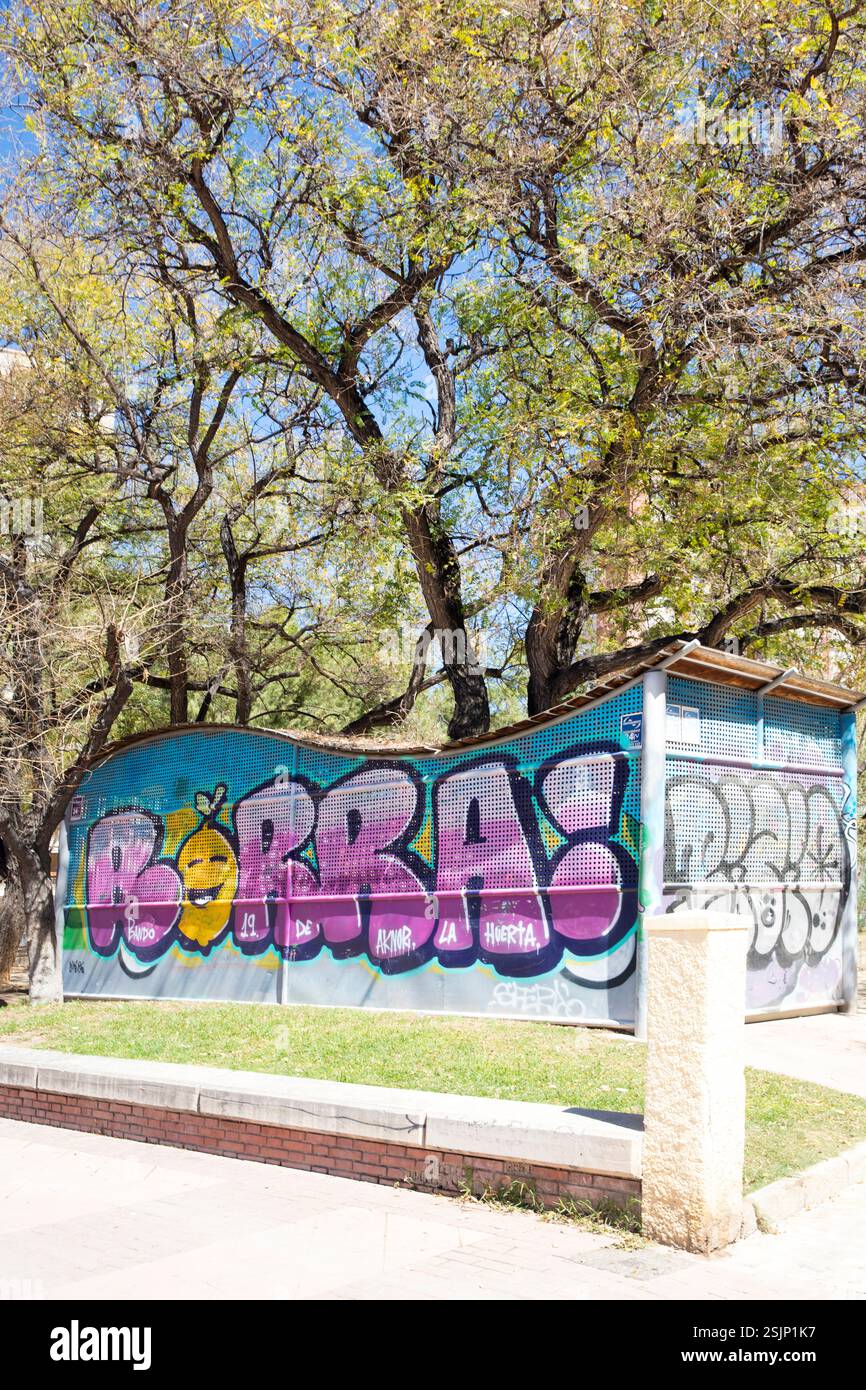 Street art, murals, graffiti, Jardin de la Constitucion Espanola, park ...