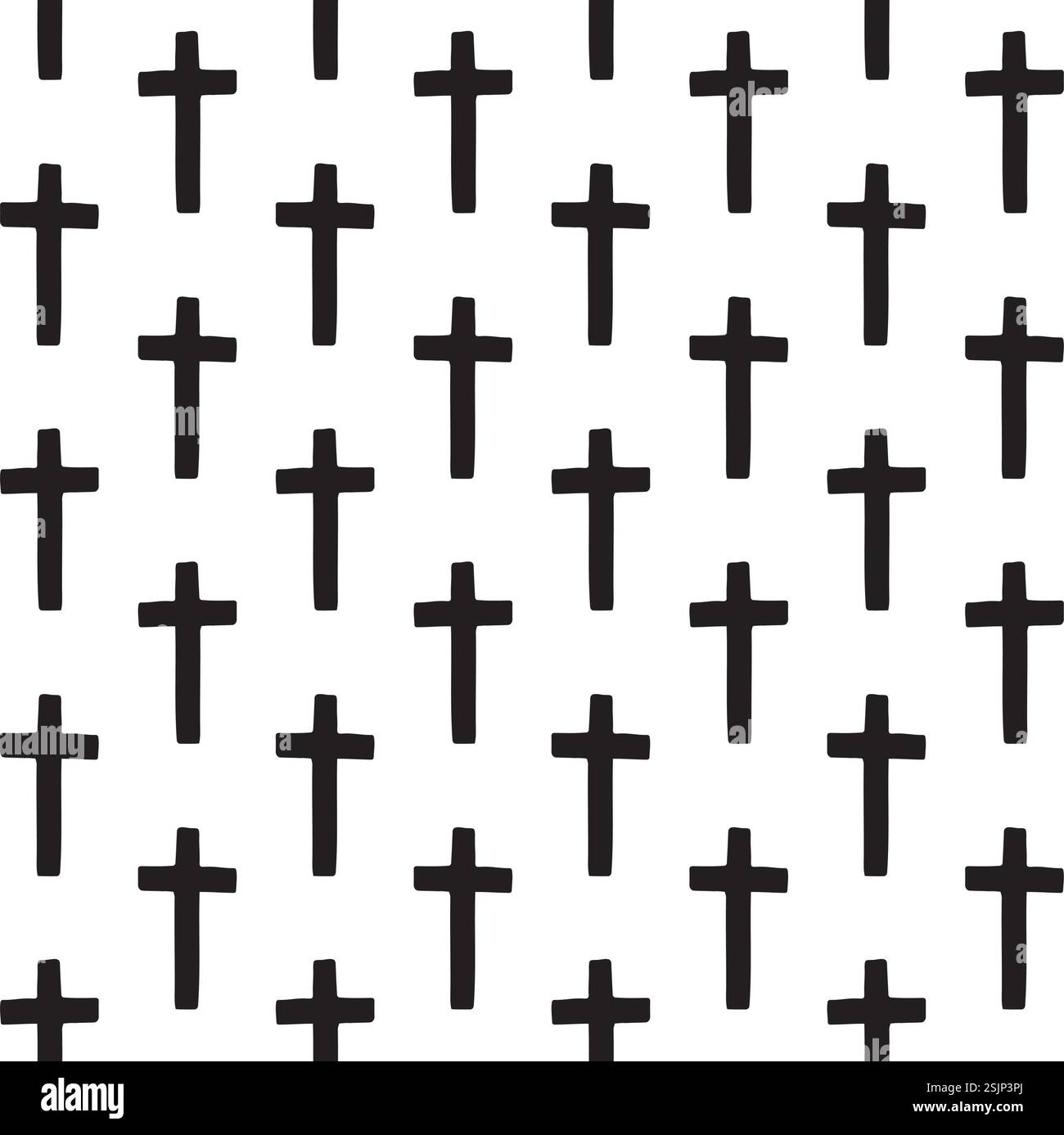 Vector seamless pattern of hand drawn sketch doodle cross isolated on ...