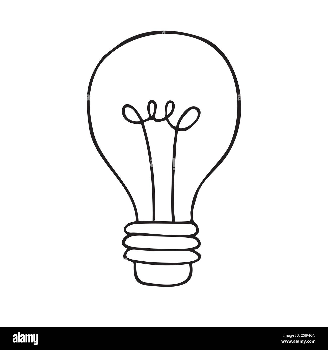 Vector hand drawn sketch doodle outline lamp isolated on white ...
