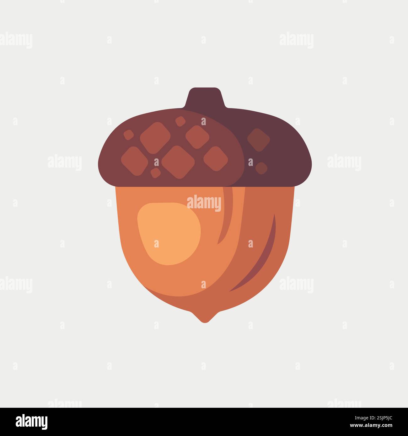 Vector acorn oak nut flat style vector illustration Stock Vector Image ...