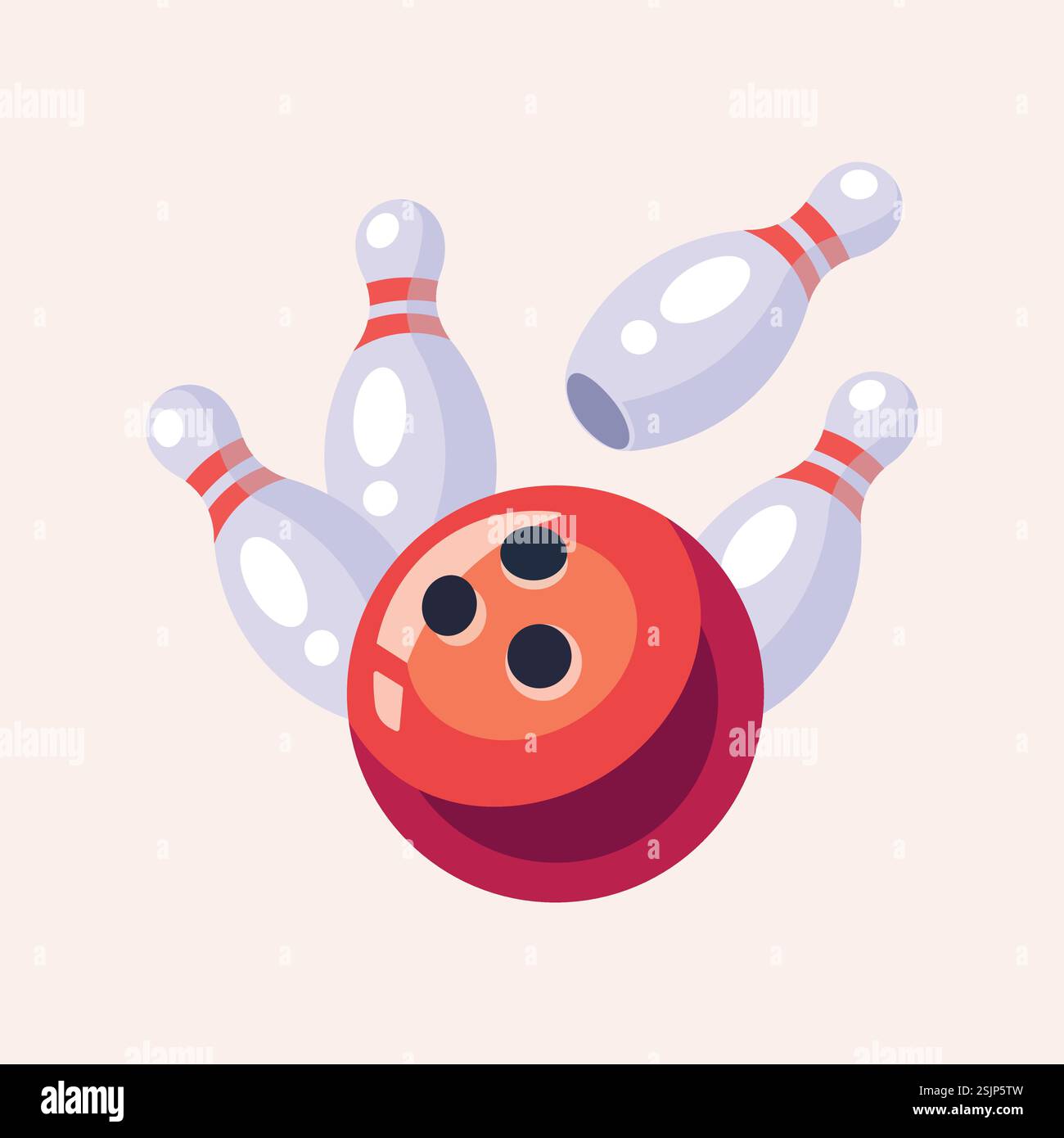 Vector bowling poster with ball and bowling pins Stock Vector Image ...