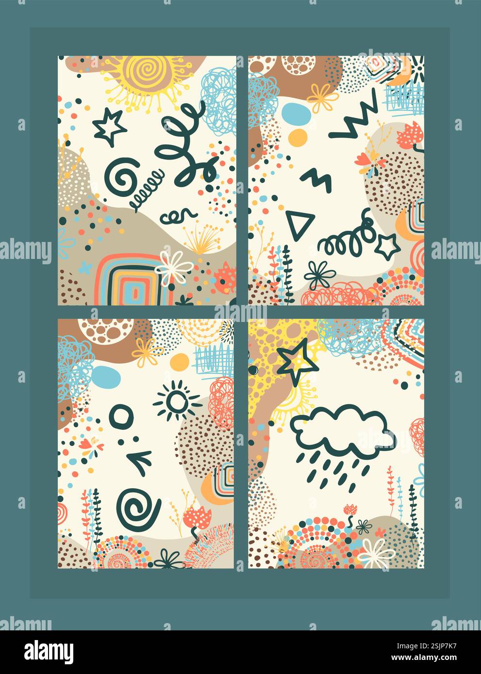 Set of decorative abstract frames. Creative abstract art background ...