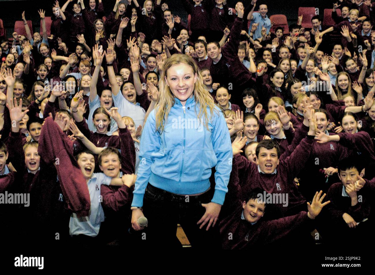 ROSIE RIBBONS, SCHOOL CONCERT, 2003: Welsh pop star Rosie Ribbons plays ...