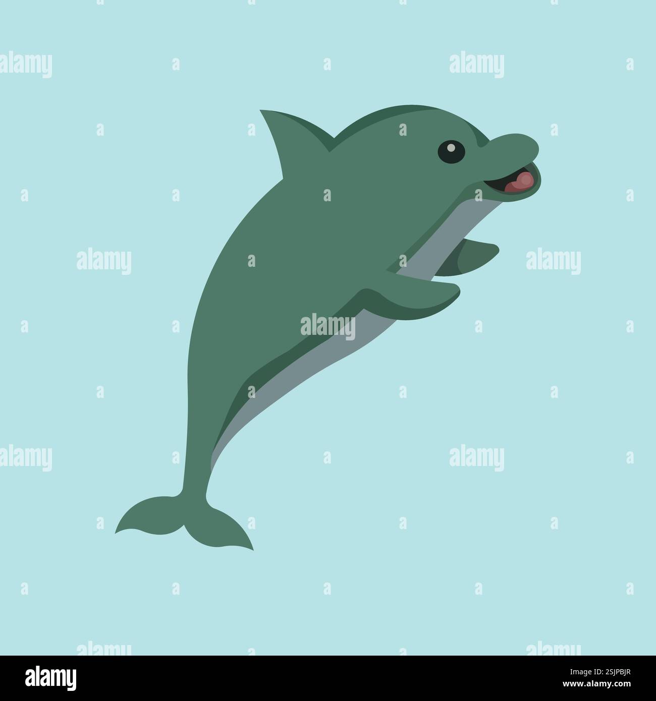 Vector dolphin cartoon character on white background Stock Vector Image ...