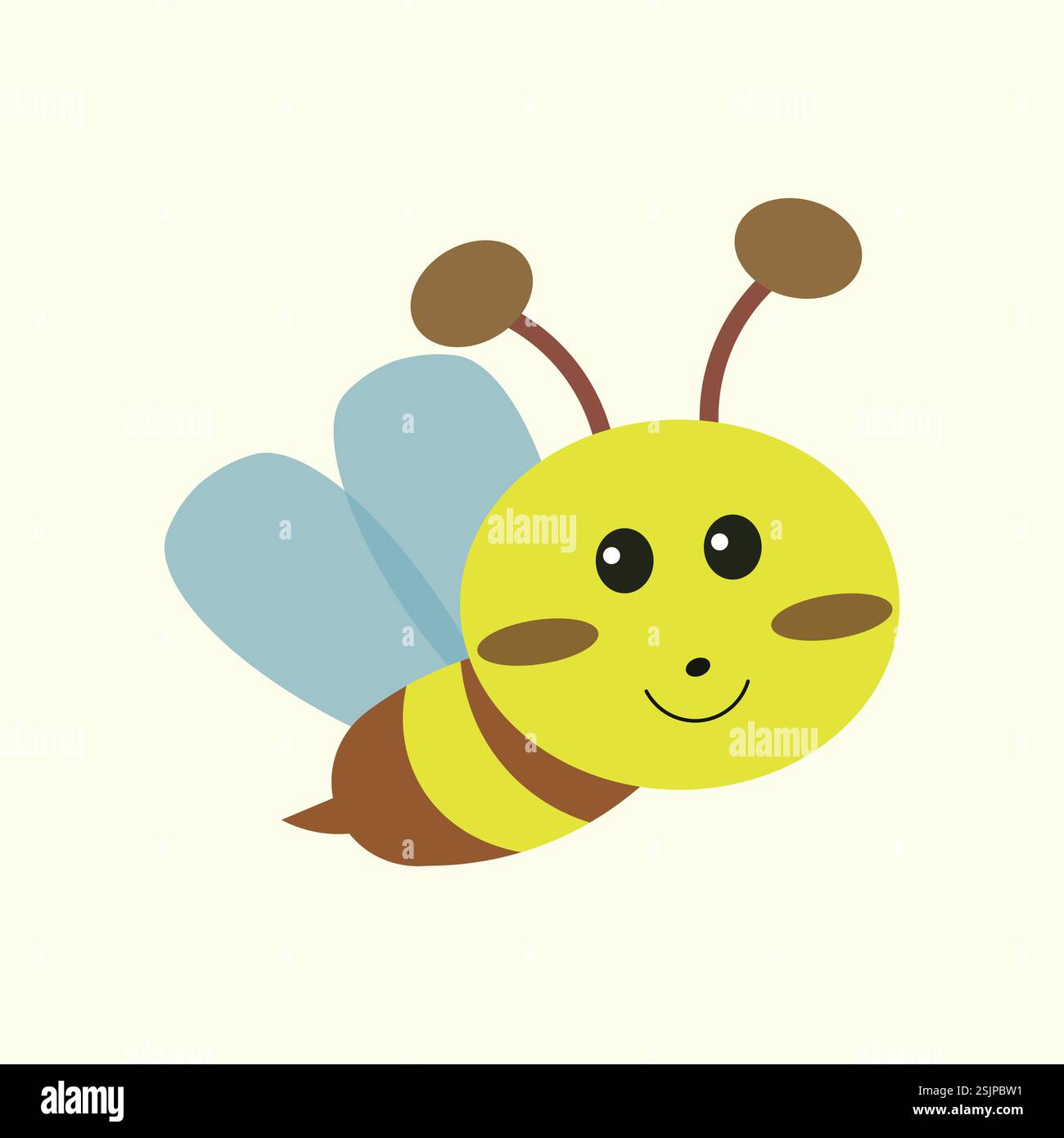 Bee isolated flower plant white Stock Vector Images - Alamy