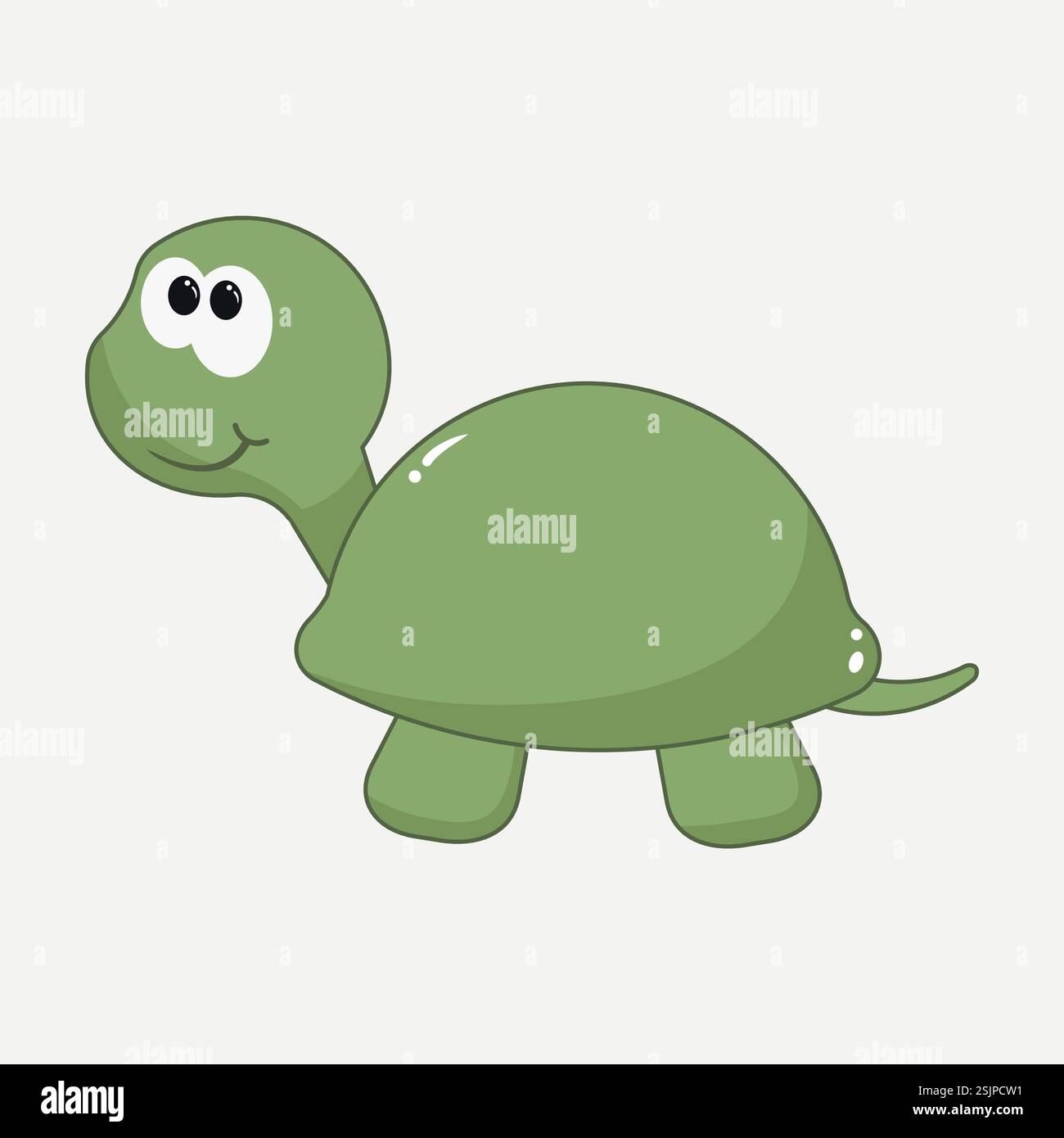 Vector side view of tortoise with brown shell in cartoon style Stock ...