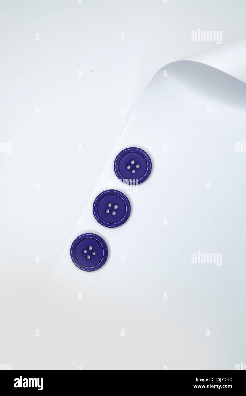 Minimalist concept image with three dark purple buttons aligned ...