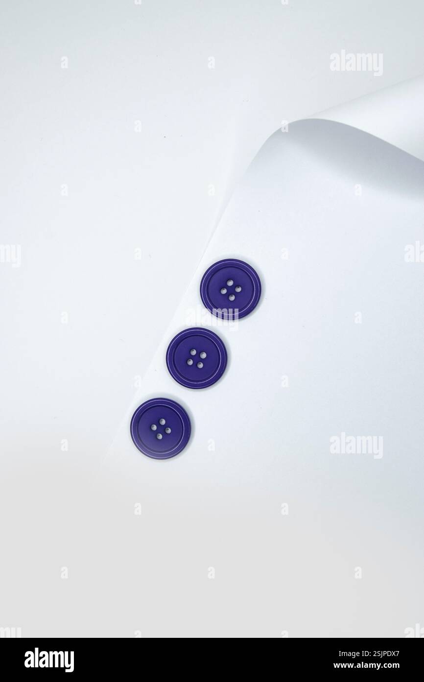 Minimalist concept image with three dark purple buttons aligned ...