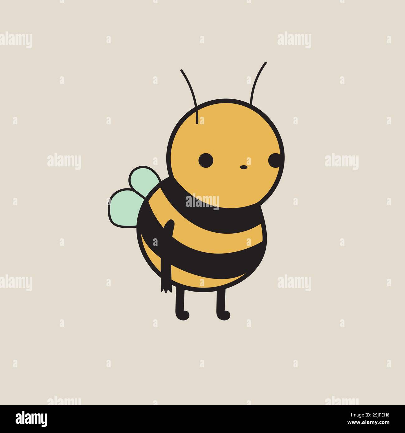 Vector hand drawn cartoon bee illustration Stock Vector Image & Art - Alamy