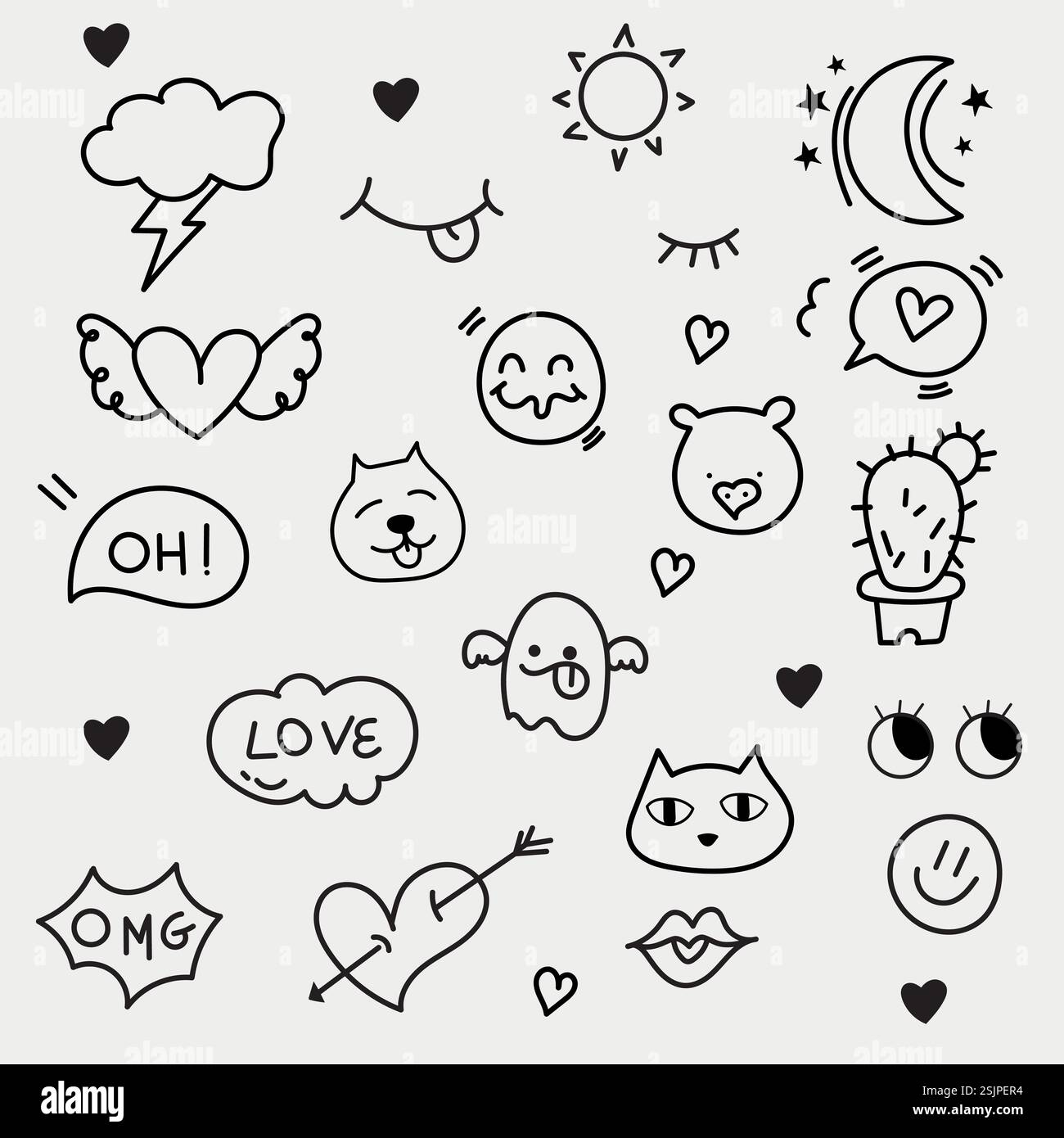 Children design cute hand Stock Vector Images - Alamy