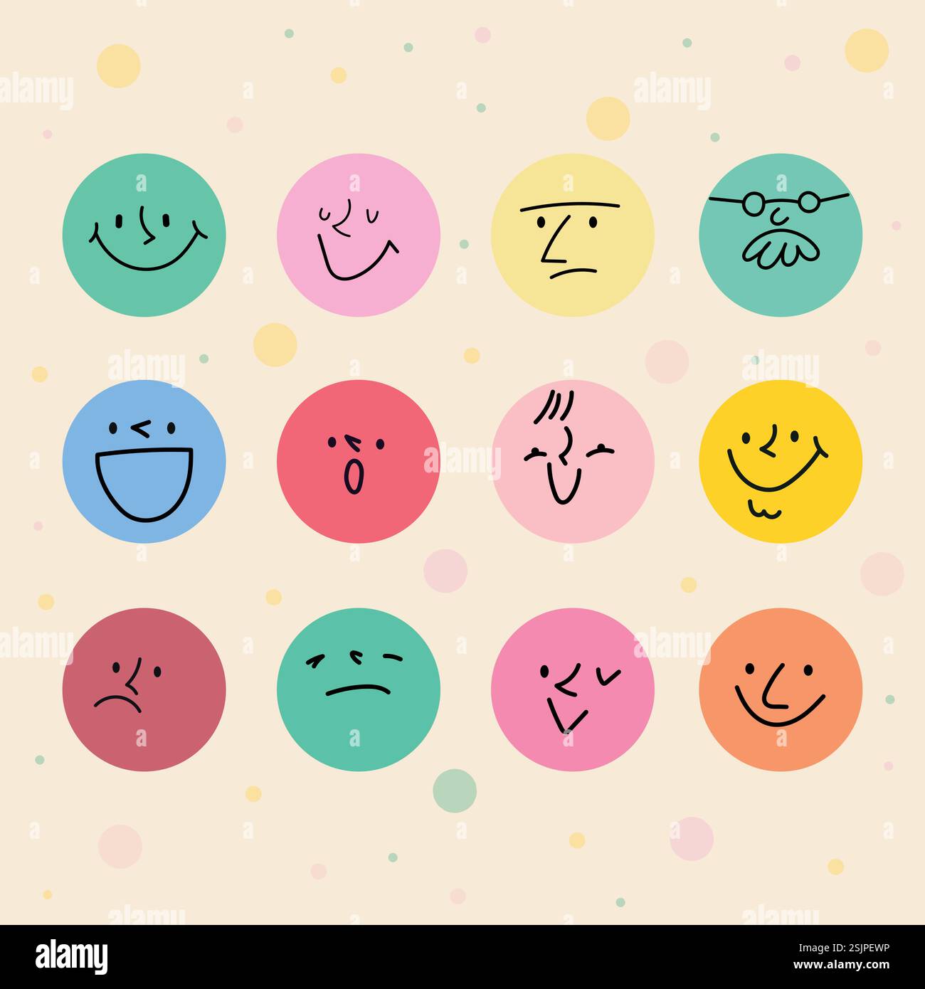 Doodle emoji face Stock Vector Images - Alamy