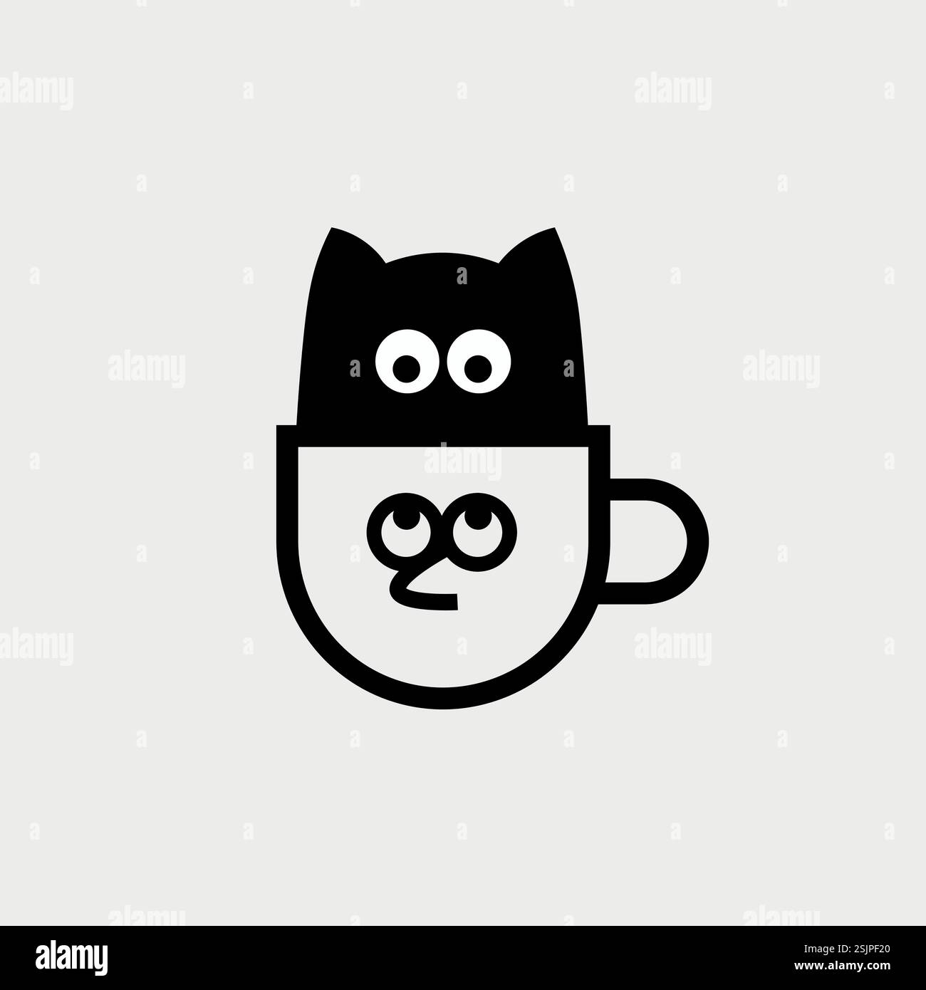 Coffee sticker vector Black and White Stock Photos & Images - Alamy