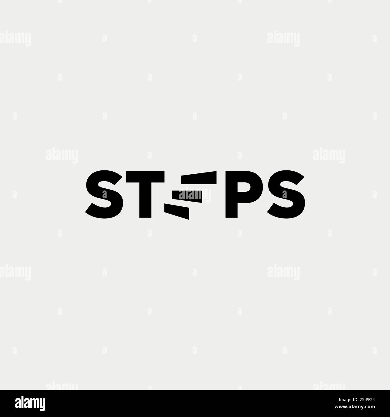 Vector steps text logo design Stock Vector Image & Art - Alamy