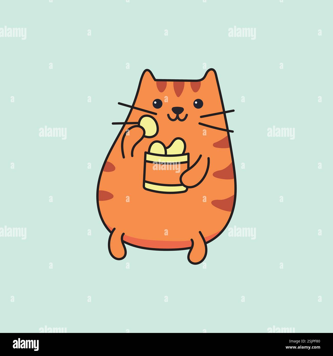 Vector a sticker template of cat cartoon character Stock Vector Image ...