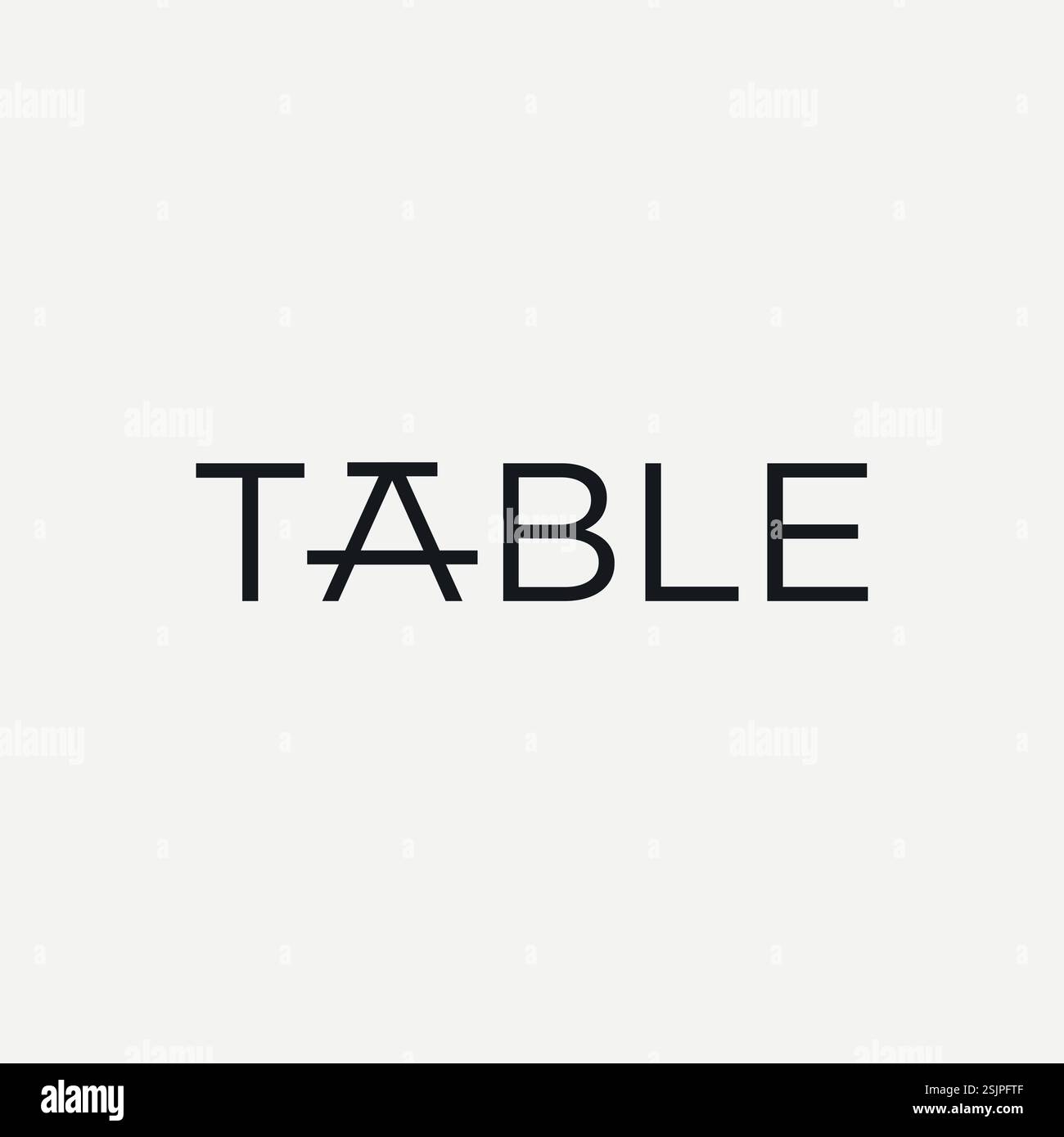Vector table text logo design Stock Vector Image & Art - Alamy