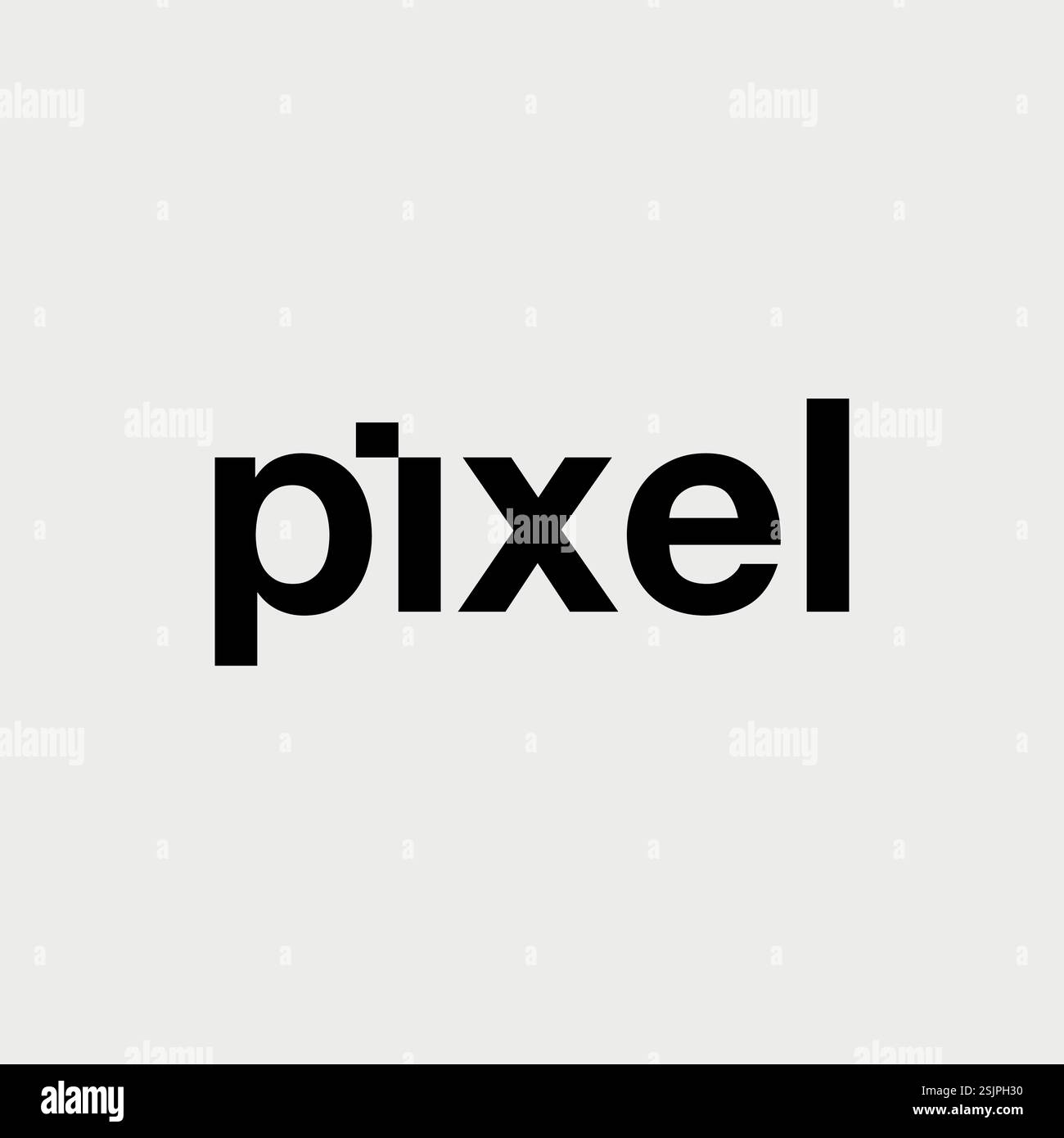 Vector pixel text logo design Stock Vector Image & Art - Alamy
