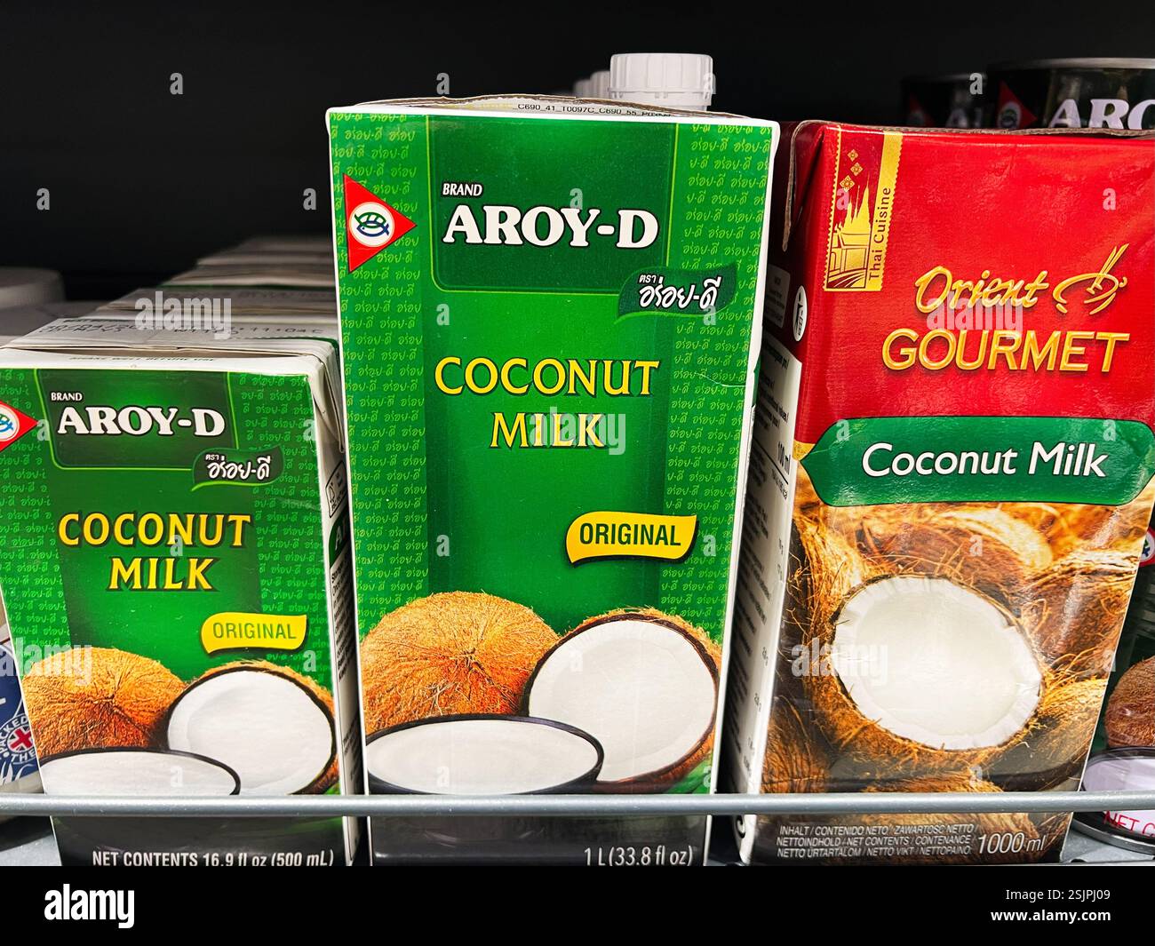 Kyiv, Ukraine - February 11, 2025: Thai coconut milk cartons from ...