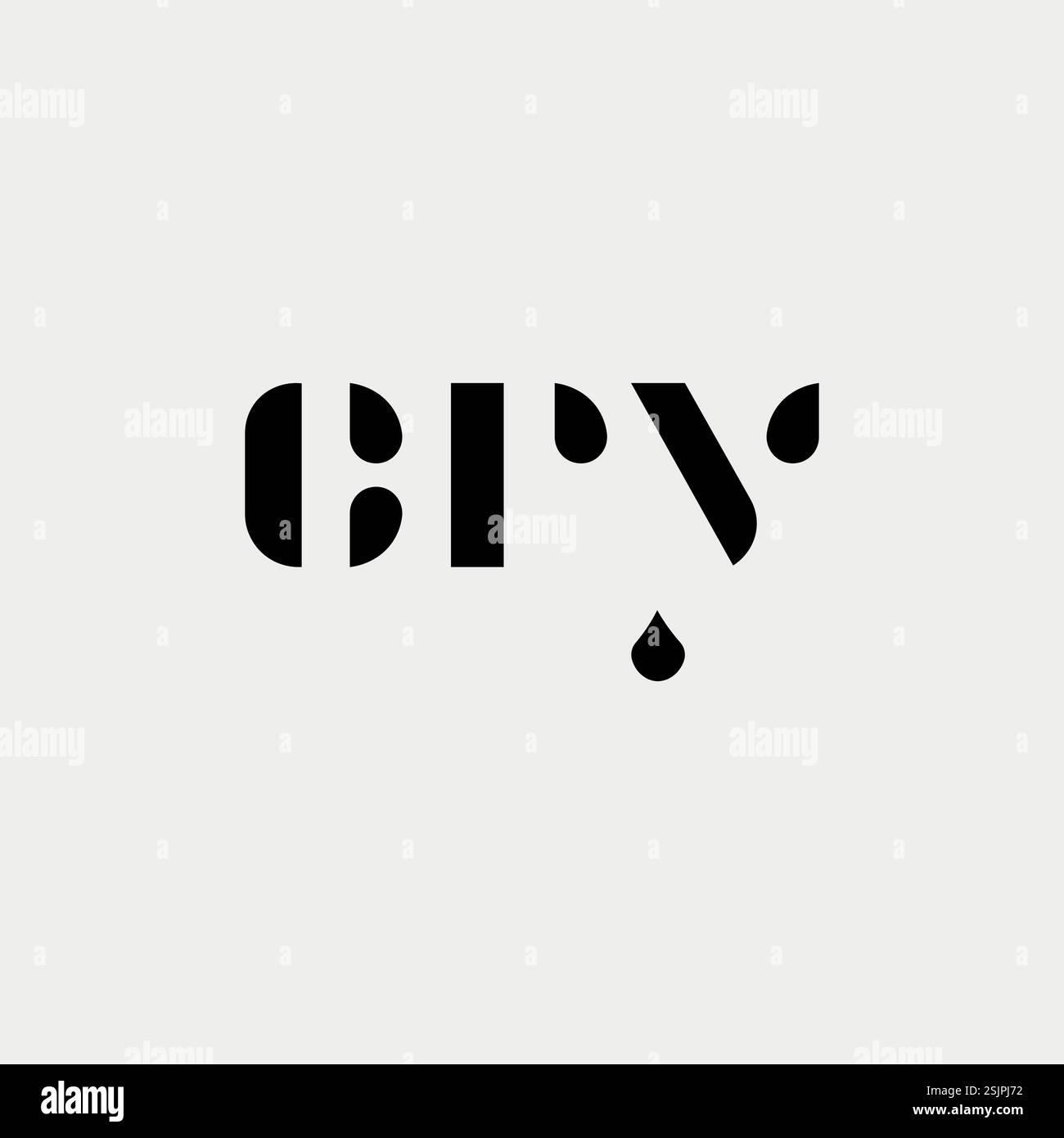 Vector cry text logo design Stock Vector Image & Art - Alamy