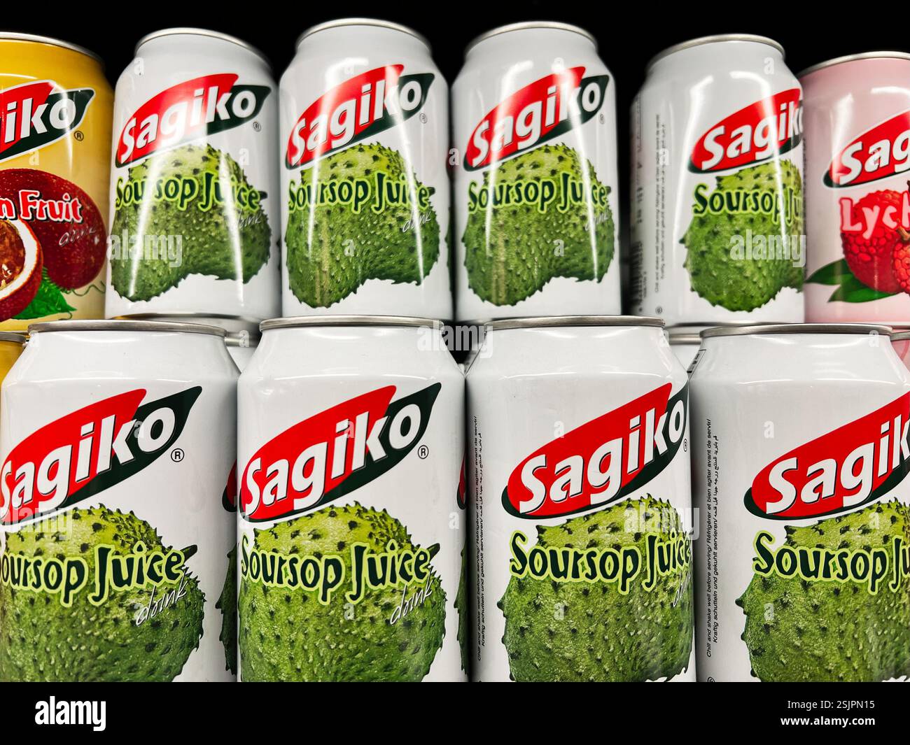 Kyiv, Ukraine - February 11, 2025: An arrangement of Sagiko soursop ...