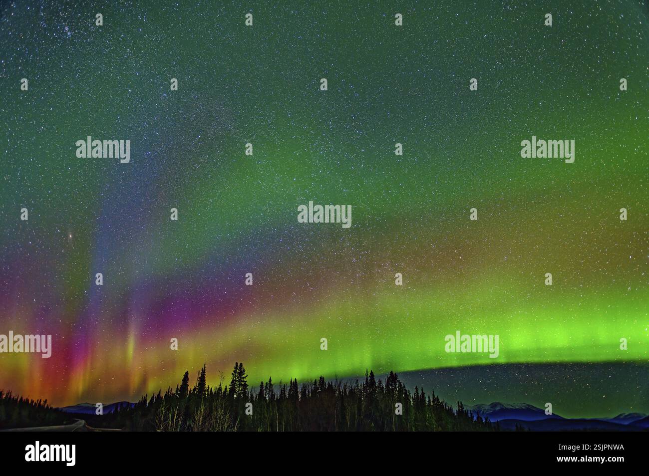 Aurora Borealis, Northern Lights, extreme starry sky, intense colouring ...