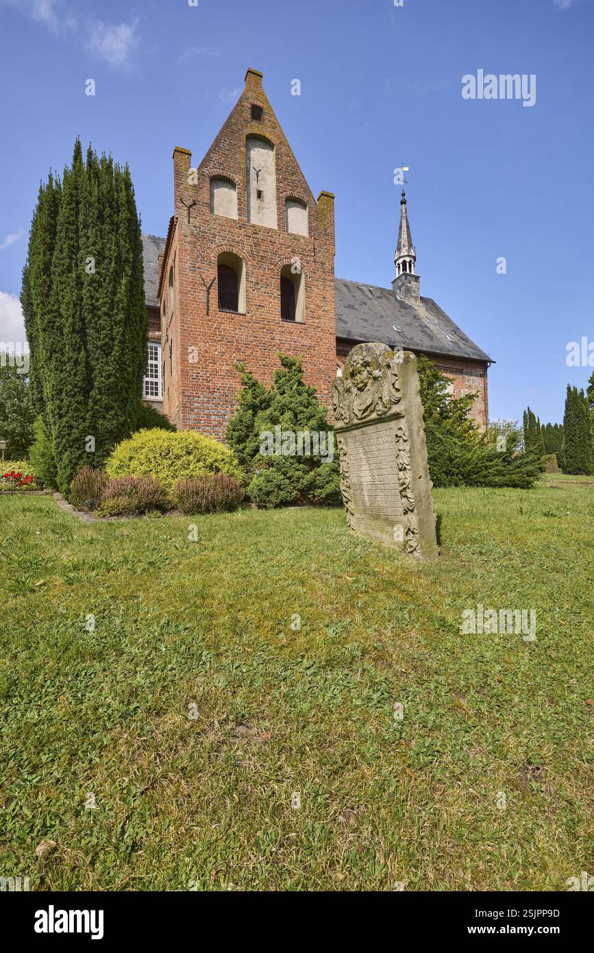 St Martin's Church, cemetery, historic gravestone, lawn, tree, blue sky ...
