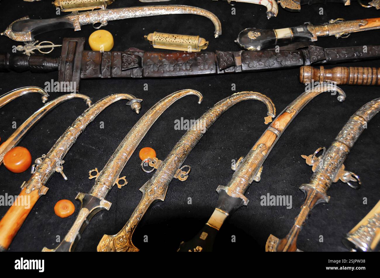 Fes, North Morocco, Morocco, Arabic knives with decorative engravings ...