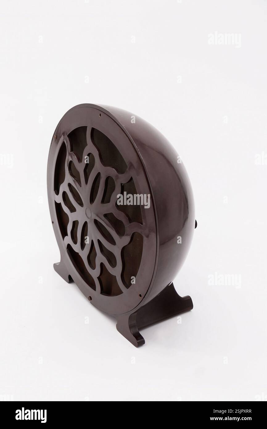 Vintage round bakelite antique style radio speaker with decorative ...