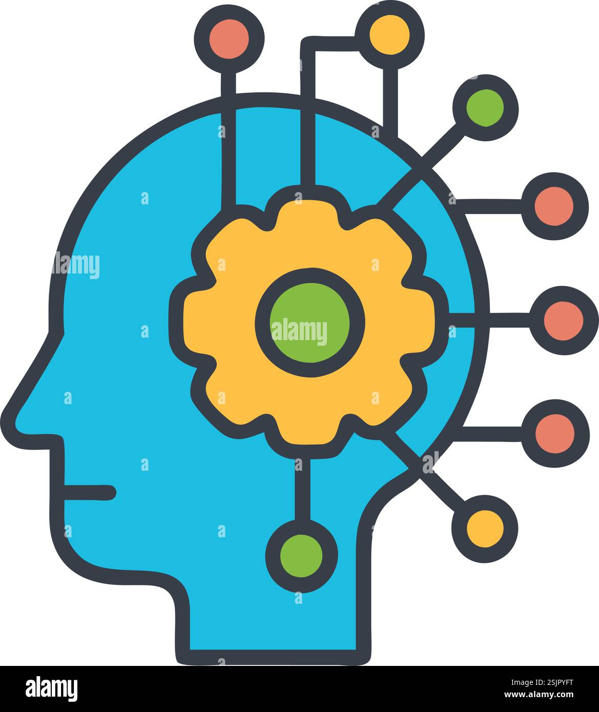 Biology head and neuron icon Stock Vector Image & Art - Alamy