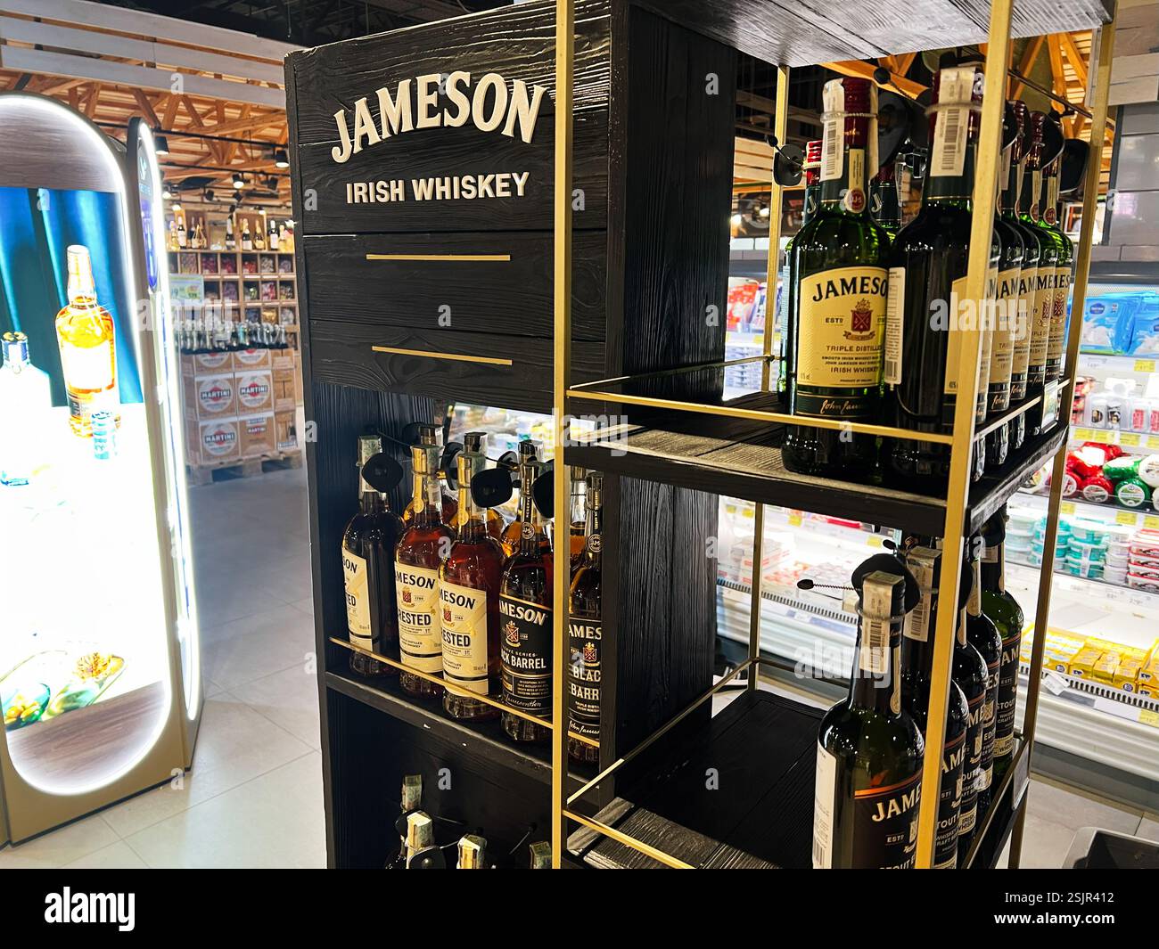 Kyiv, Ukraine - February 11, 2025: Showcase of Jameson Irish Whiskey ...