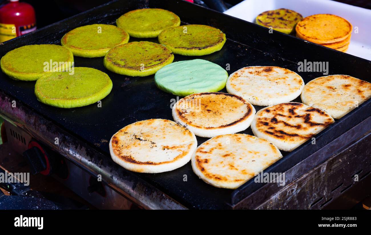 Colombian and Venezuelan Arepa bread Stock Photo - Alamy