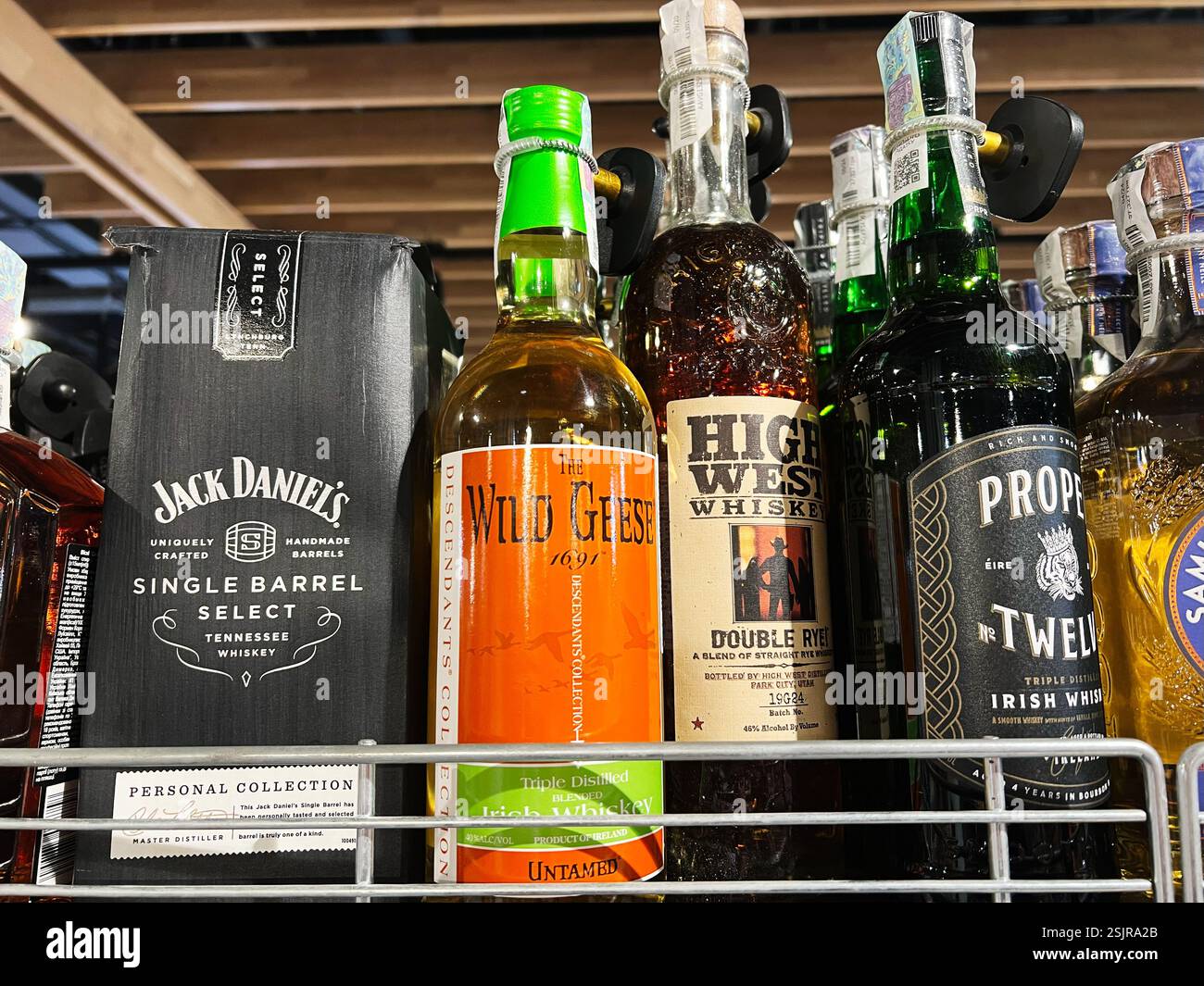 Kyiv, Ukraine - February 11, 2025: Selection of whiskey in bottles ...