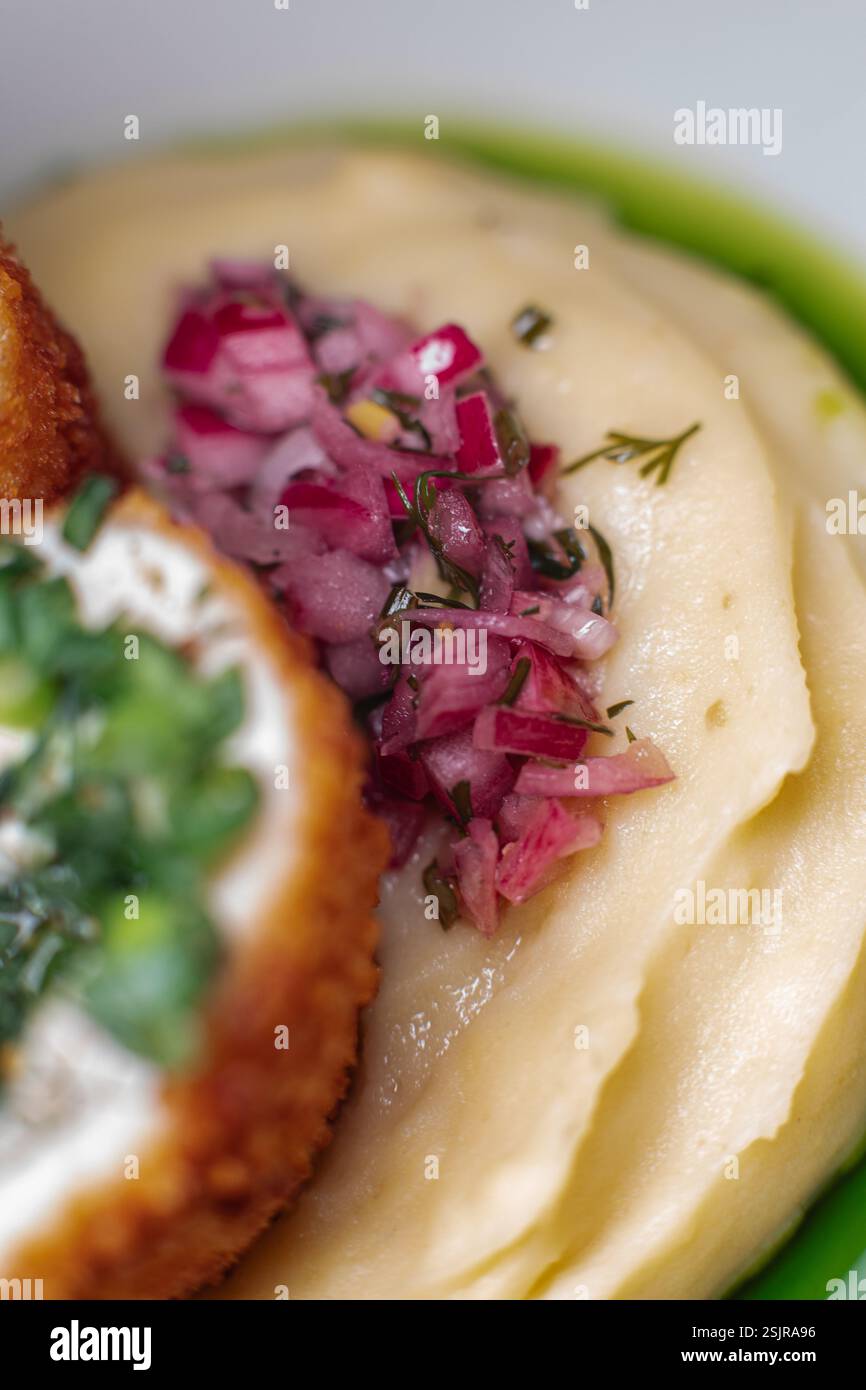 Delicious cutlets with airy mashed potatoes served in the restaurant ...