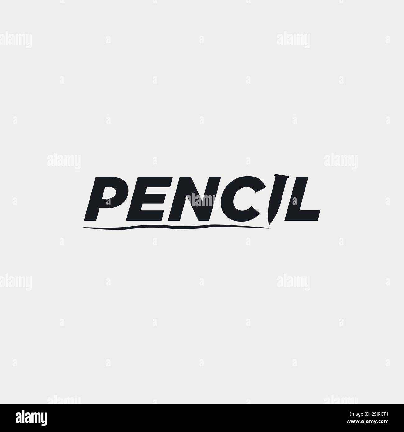 Vector pencil text logo design Stock Vector Image & Art - Alamy