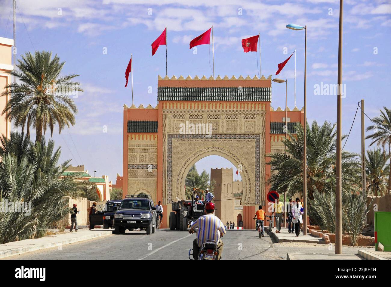 City gate of the desert city of Rissani, Historic city gate with ...